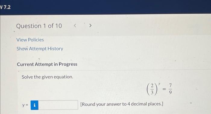 Solved V 7.2 Question 1 of 10 View Policies Show Attempt | Chegg.com