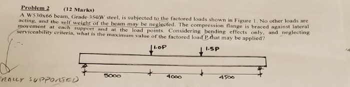 Solved Problem 2 (12 Marks) A W530x66 beam, Grade 350W | Chegg.com