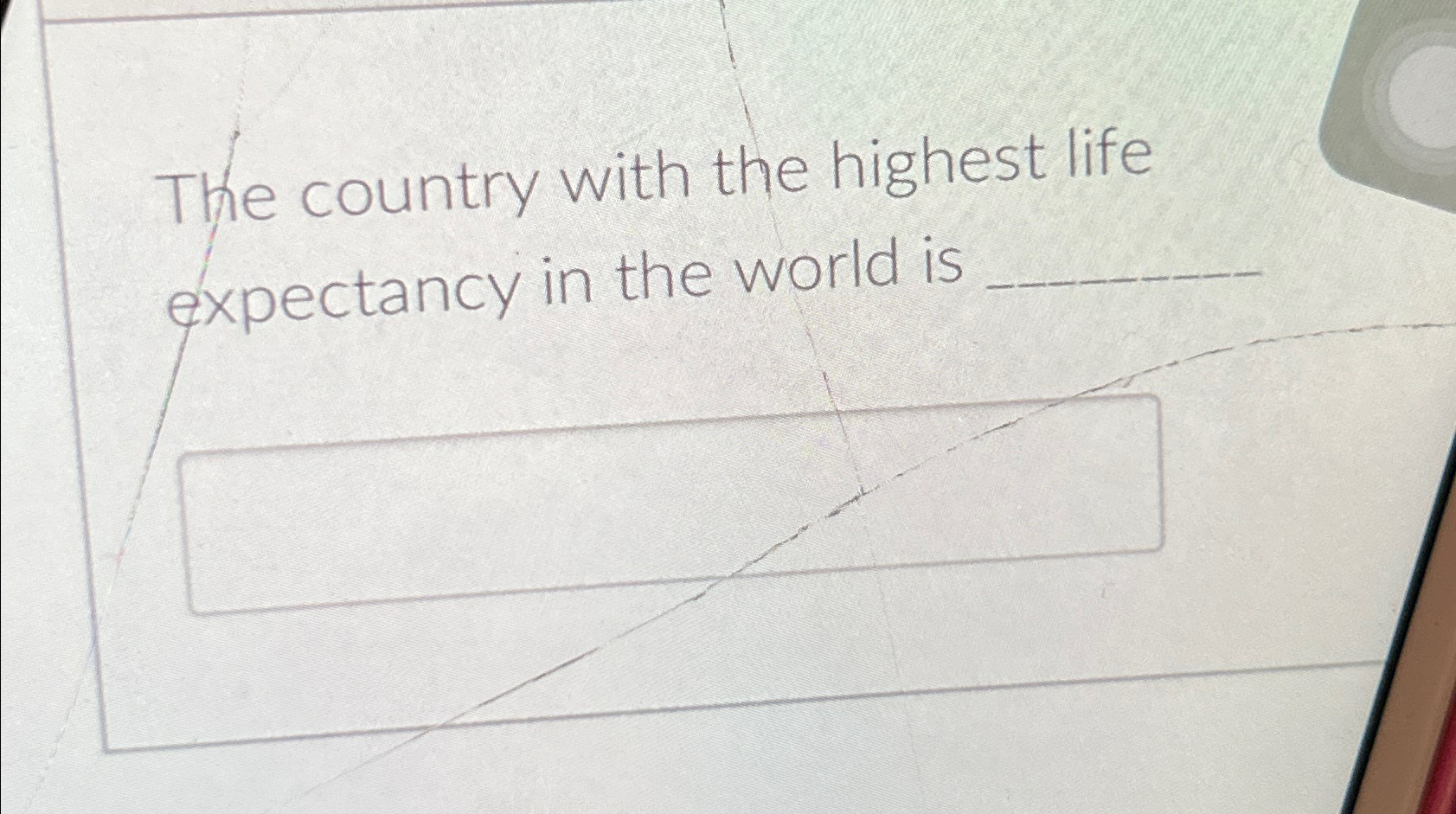Solved The country with the highest life expectancy in the | Chegg.com