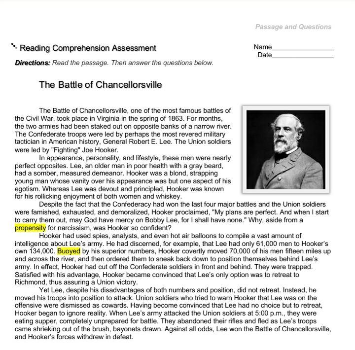 Passage and Questions Reading Comprehension | Chegg.com