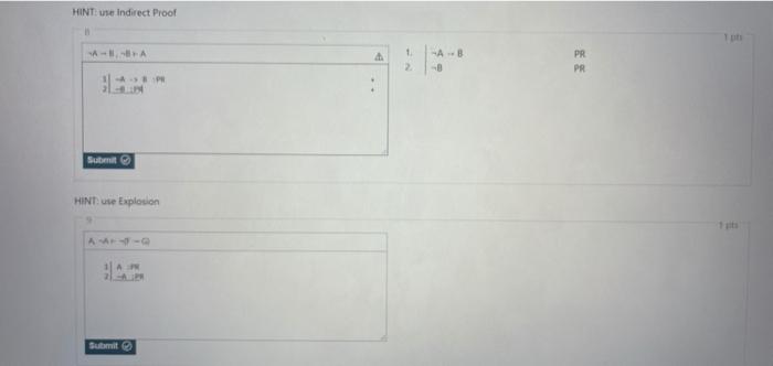 Solved construct fitch table using indirect proof for 8 and | Chegg.com