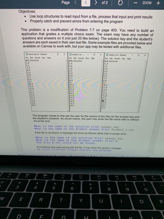 Solved Page > of 2 ZOOM + Objectives: • Use loop structures | Chegg.com
