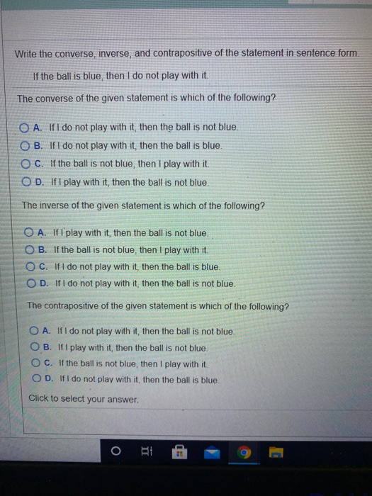 Solved Write the converse, inverse, and contrapositive of | Chegg.com