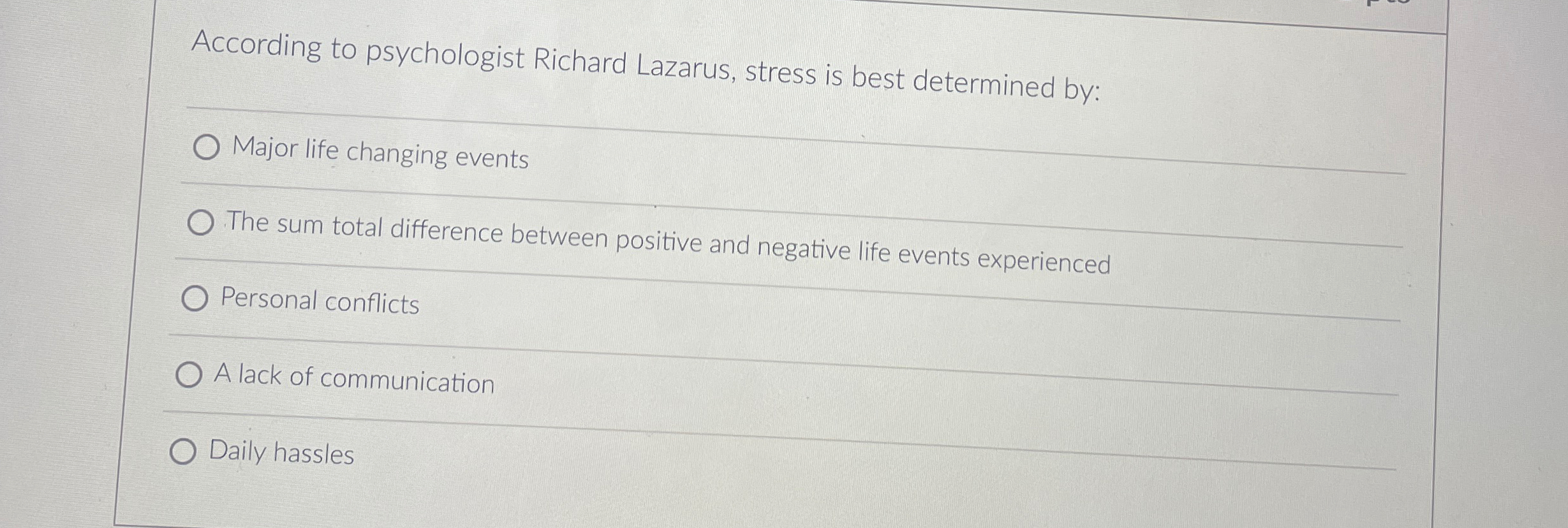 Solved According to psychologist Richard Lazarus, stress is | Chegg.com