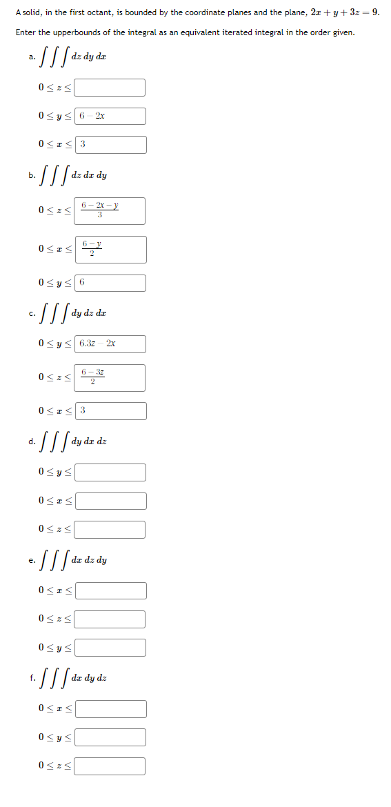 Solved A solid, in the first octant, is bounded by the | Chegg.com