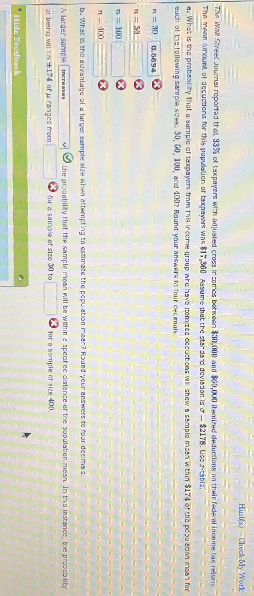 Solved Hint(s) ﻿Check My WorkThe Wall Street Journal | Chegg.com