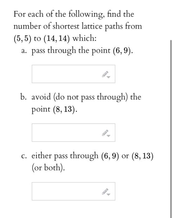 Solved For each of the following, find the number of | Chegg.com