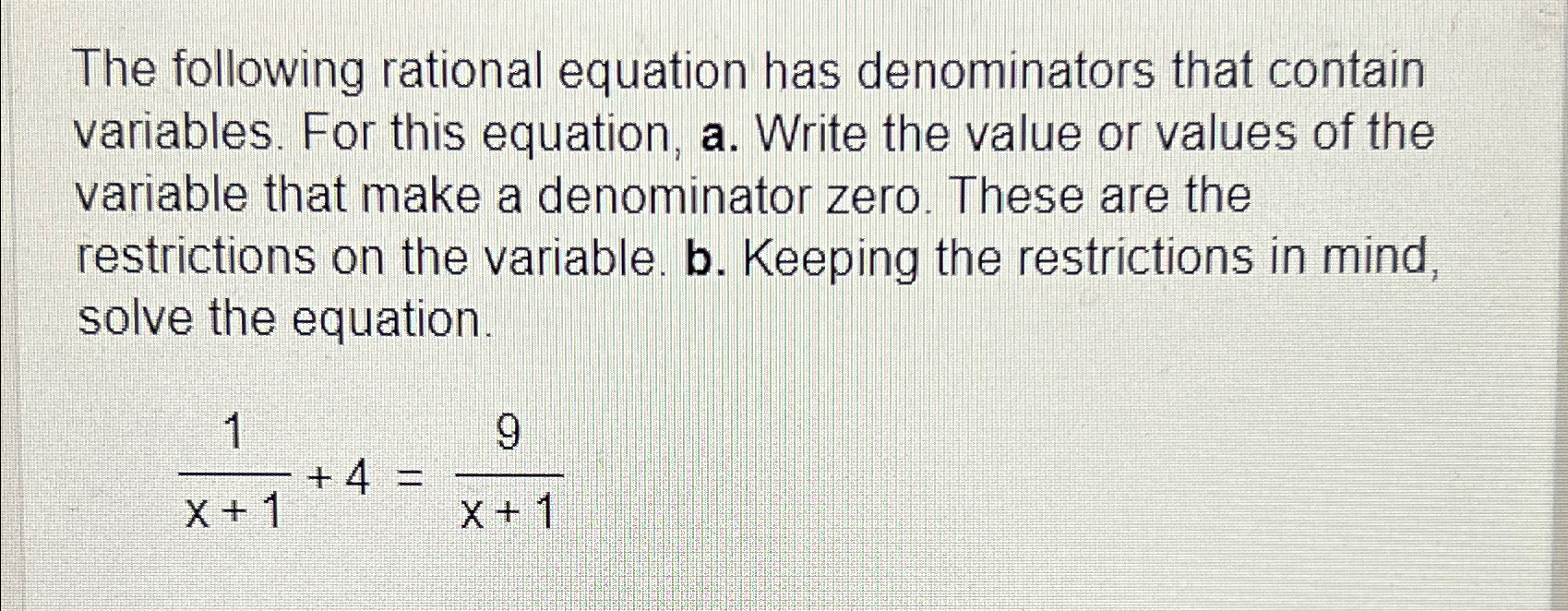 Solved The following rational equation has denominators that | Chegg.com