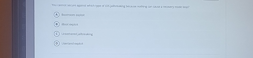 Solved You cannot secure against which type of ios | Chegg.com