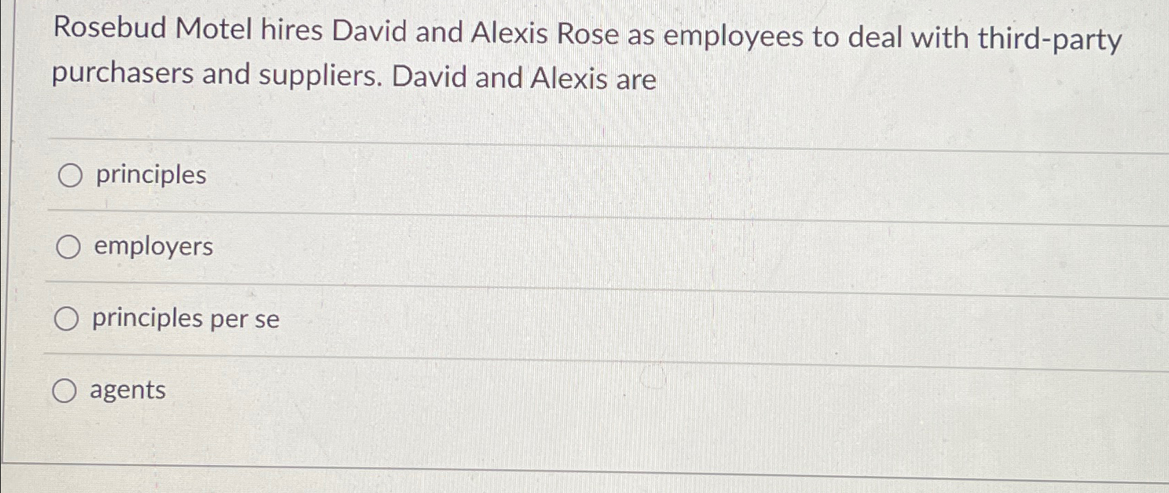 Solved Rosebud Motel hires David and Alexis Rose as | Chegg.com