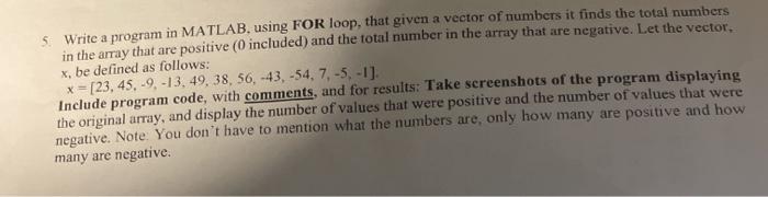Solved 5. Write a program in MATLAB. using FOR loop, that | Chegg.com