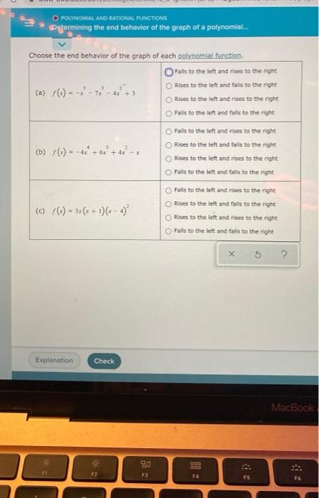 Solved O POLYNOMIAL AND RATIONAL FUNCTIONS Determining the | Chegg.com