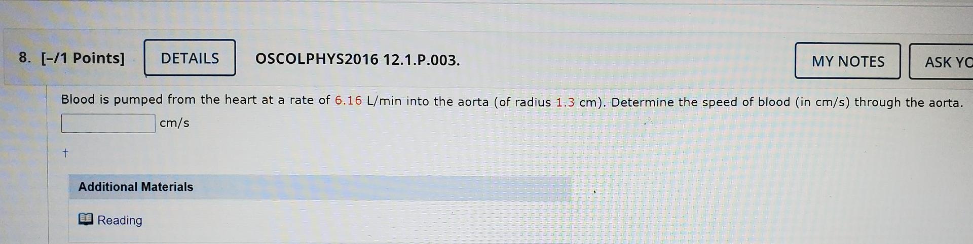 Solved 8 1 Points] Details Oscolphys2016 12 1 P 003 My