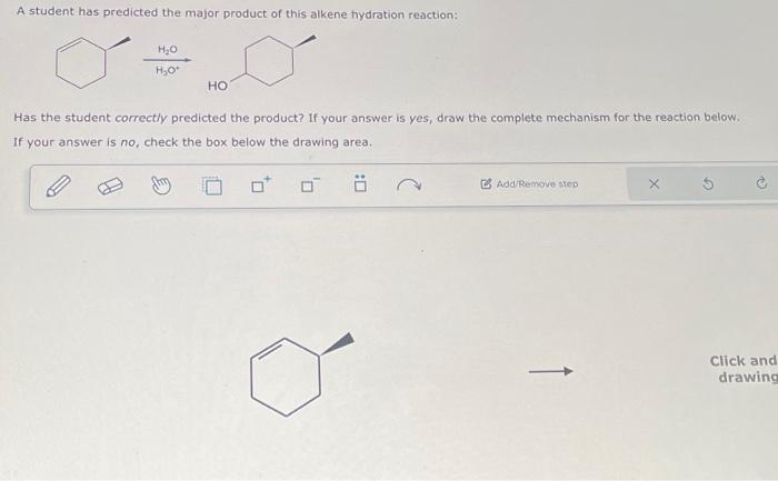 Solved A student has predicted the major product of this | Chegg.com