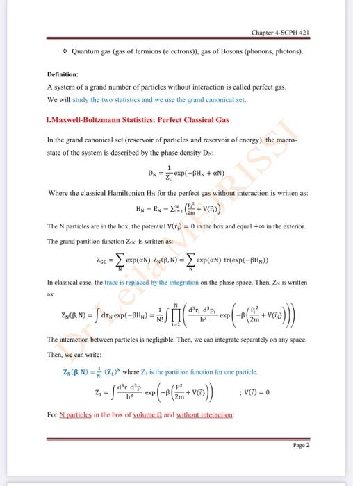 Solved Consider N free particles in a box without | Chegg.com