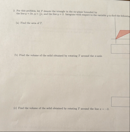 Solved For this problem, let T ﻿denote the triangle in the | Chegg.com