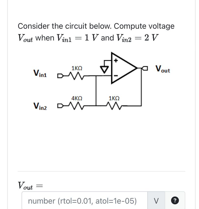 Solved Consider the circuit below. Compute voltage Vout | Chegg.com