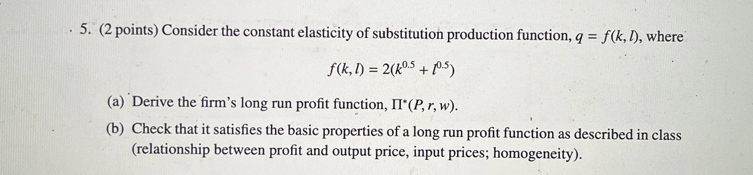 Solved Consider the constant elasticity of substitution | Chegg.com