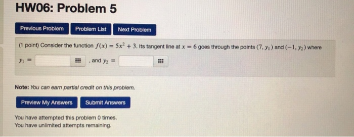 Solved HW06: Problem 6 Previous Problem Problem List Next | Chegg.com
