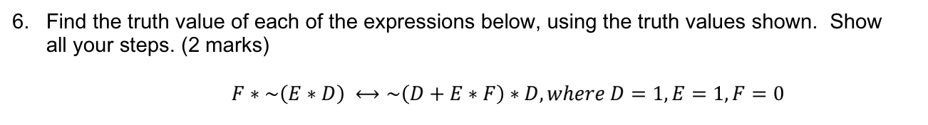 Solved Find the truth value of each of the expressions | Chegg.com