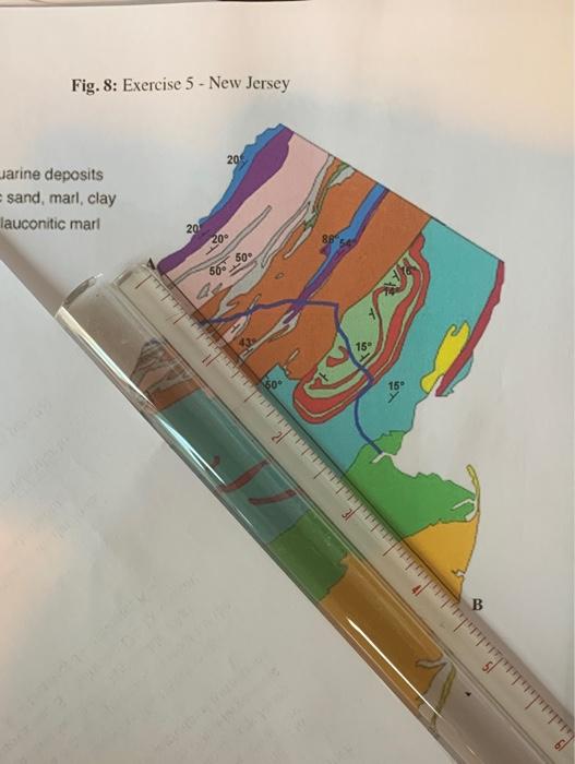 Exercise 5 - Geology of New Jersey See map (Fig. 8) | Chegg.com