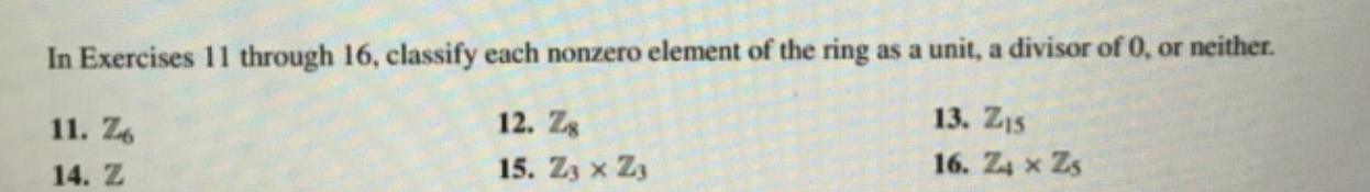 Solved In Exercises 11 through 16, classify each nonzero | Chegg.com