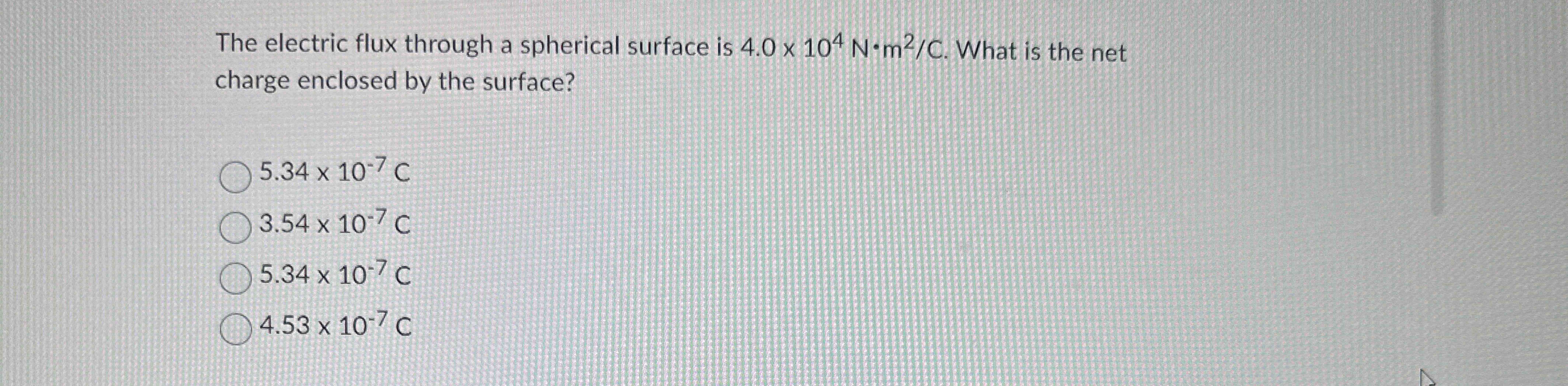 Solved The electric flux through a spherical surface | Chegg.com