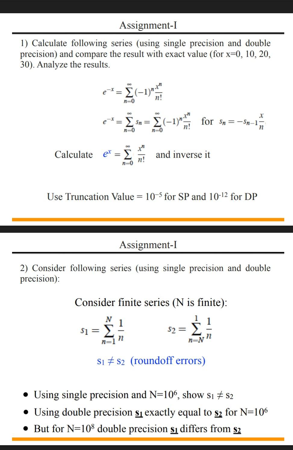 Solved Assignment-I 1) Calculate following series (using | Chegg.com Solved Assignment-I 1) Calculate following series (using | Chegg.com