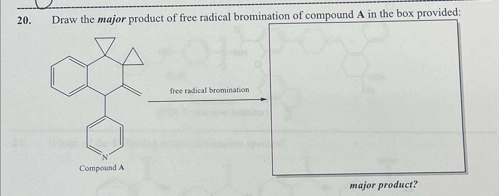 Solved Draw the major product of free radical bromination of | Chegg.com