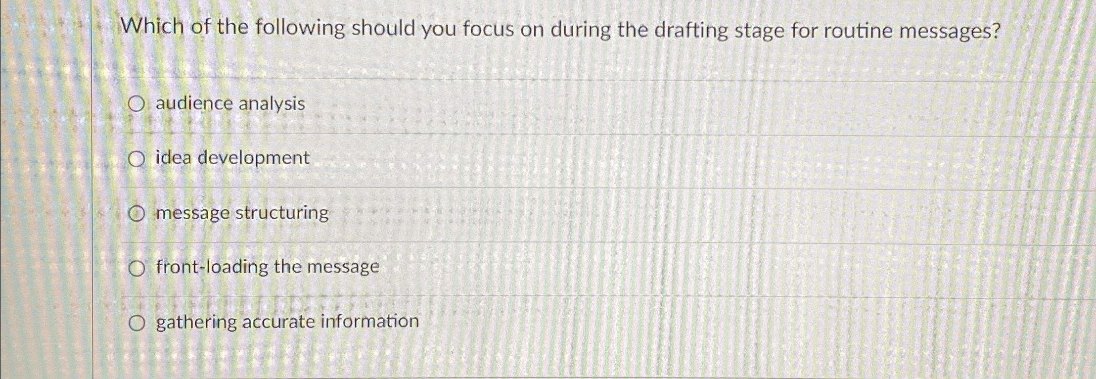Solved Which of the following should you focus on during the | Chegg.com