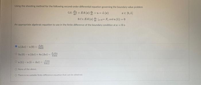 Solved Using the shooting method for the following | Chegg.com