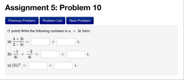 Solved Assignment 5: Problem 10 (1 ﻿point) ﻿Write the | Chegg.com
