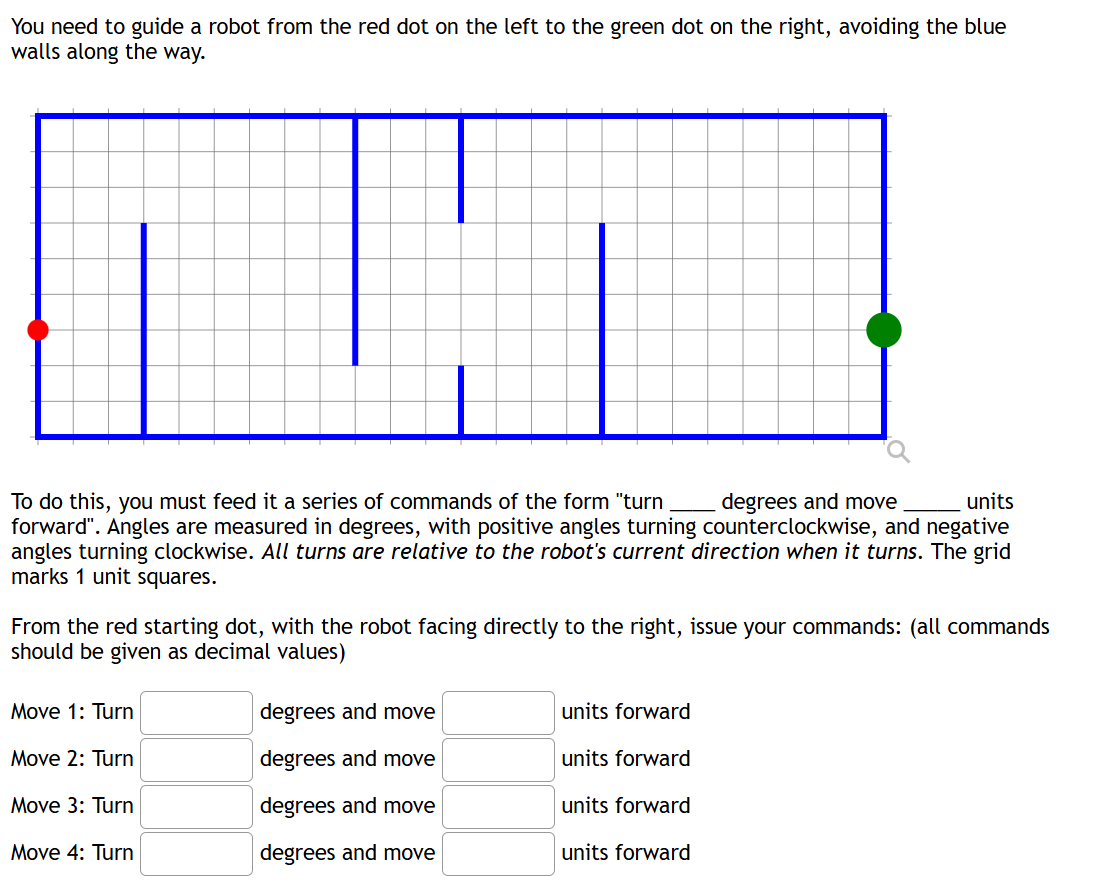 Solved You need to guide a robot from the red dot on the | Chegg.com