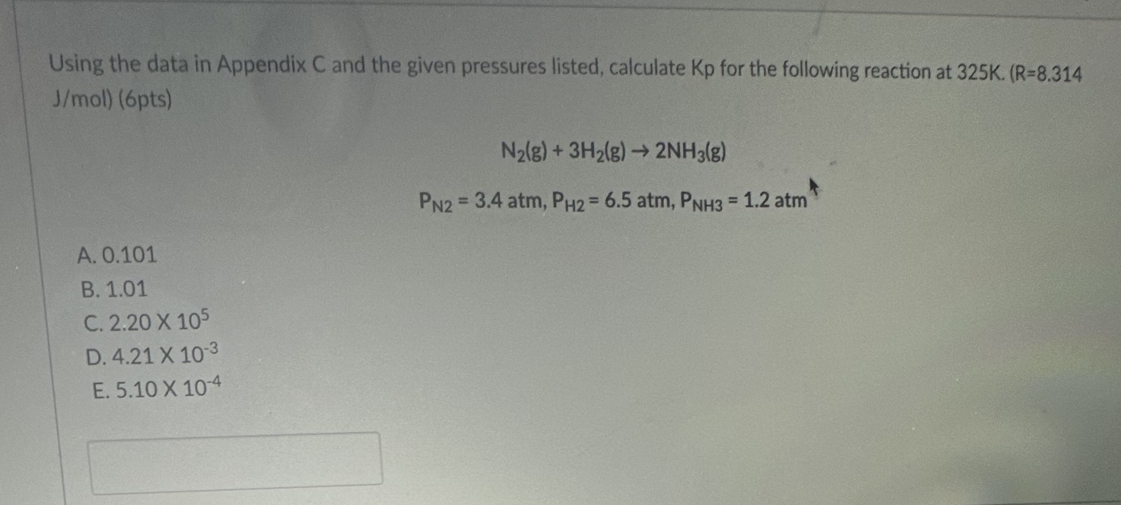 Solved Using the data in Appendix C ﻿and the given pressures | Chegg.com
