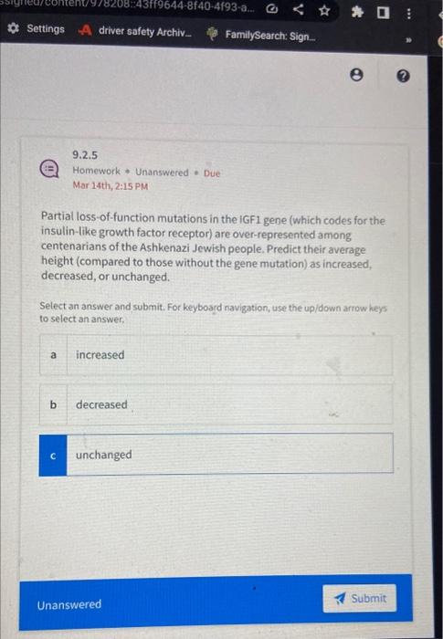 Solved Partial loss-of-function mutations in the IGF1 gene | Chegg.com