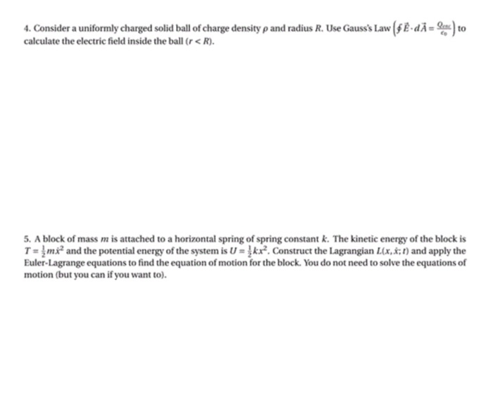 Solved 4. Consider a uniformly charged solid ball of charge | Chegg.com