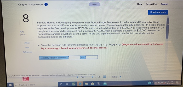 Solved Chapter 11 Homework Saved Help Save & Exit Submit | Chegg.com