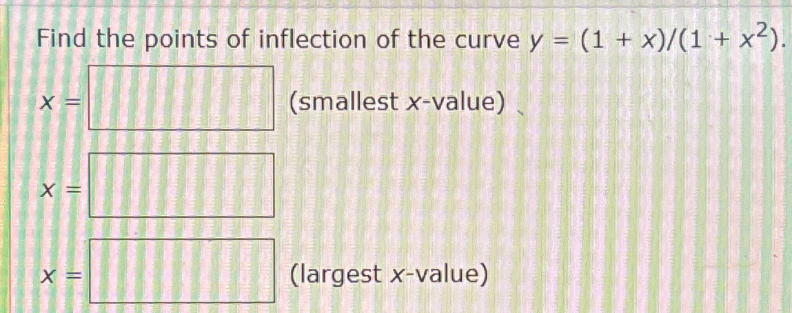 Solved Find the points of inflection of the curve | Chegg.com
