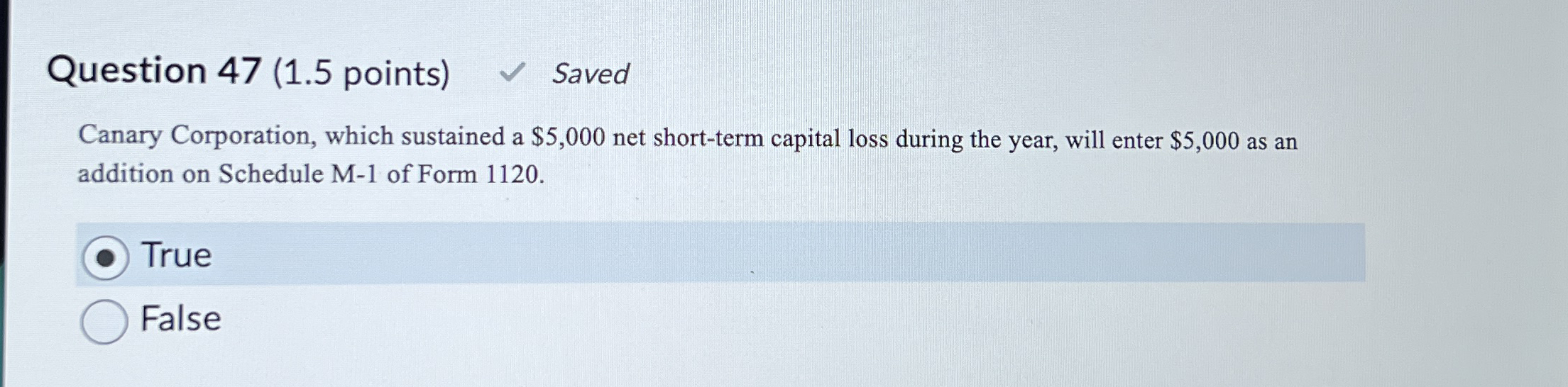 Solved Question 47 (1.5 ﻿points) ﻿SavedCanary Corporation, | Chegg.com