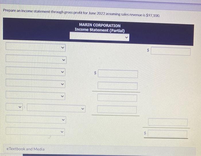 Solved Prepare an income statement through gross profit for | Chegg.com