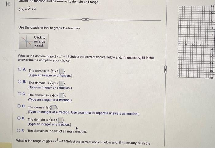 Solved Grapn the function and determine its domain and | Chegg.com