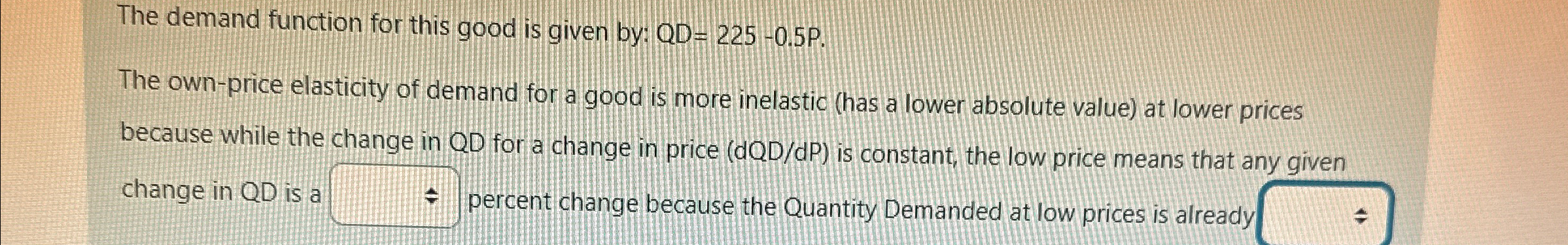 Solved The demand function for this good is given by: | Chegg.com