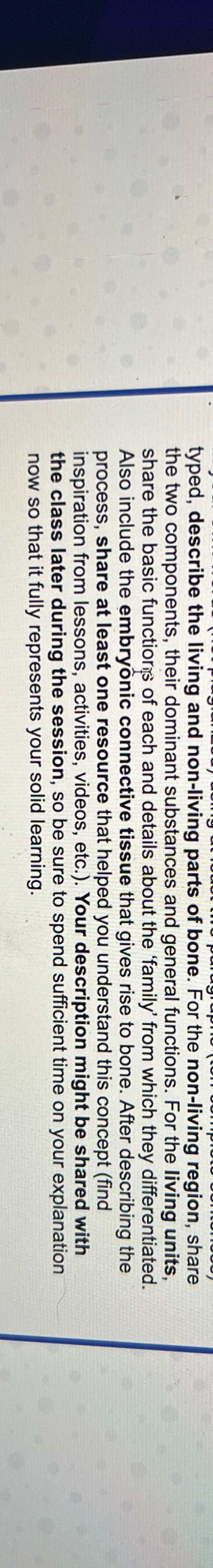 Solved typed, describe the living and non-living parts of | Chegg.com