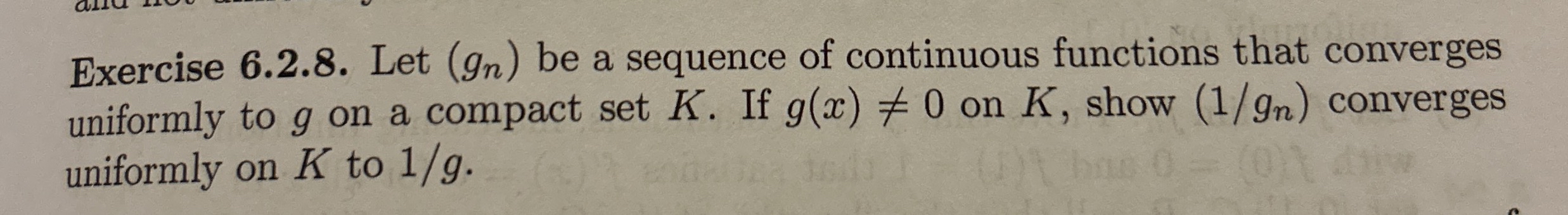 Solved Exercise 6.2.8. ﻿Let (gn) ﻿be a sequence of | Chegg.com