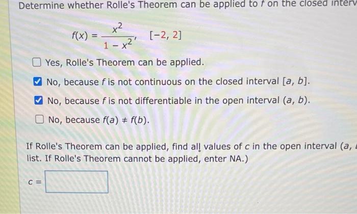 Solved Determine whether Rolle's Theorem can be applied to t | Chegg.com