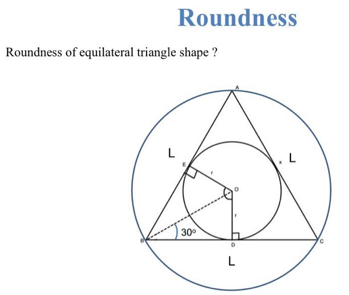 Solved Roundness of equilateral triangle shape ? | Chegg.com