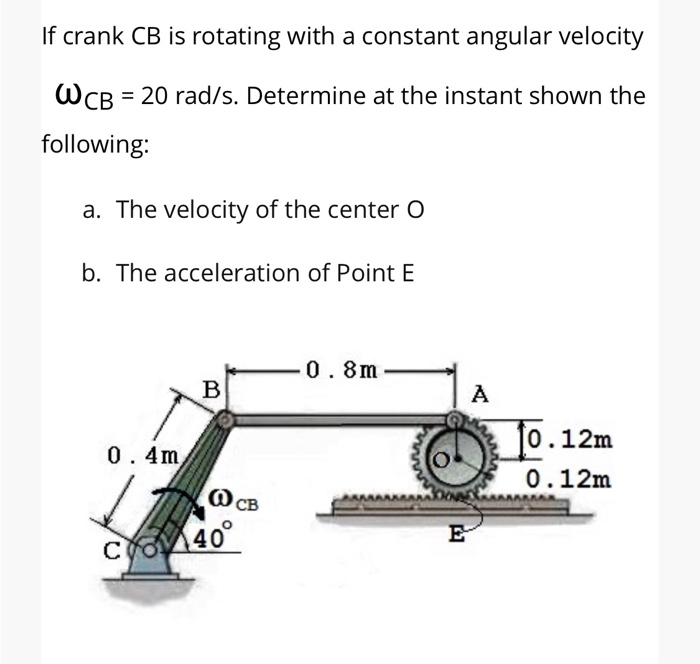 Solved In the position shown, bar AB has a constant angular | Chegg.com
