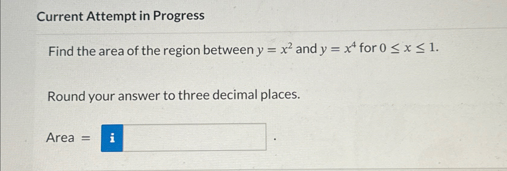 Solved Current Attempt in ProgressFind the area of the | Chegg.com