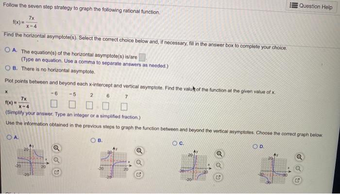 Solved Follow the seven step strategy to graph the following | Chegg.com