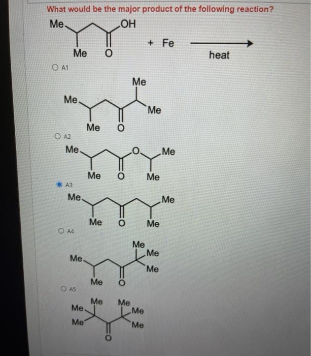 Solved What would be the major product of the following | Chegg.com